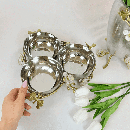 Orchid 3-Compartment Bowl - Artistic Homeware INC